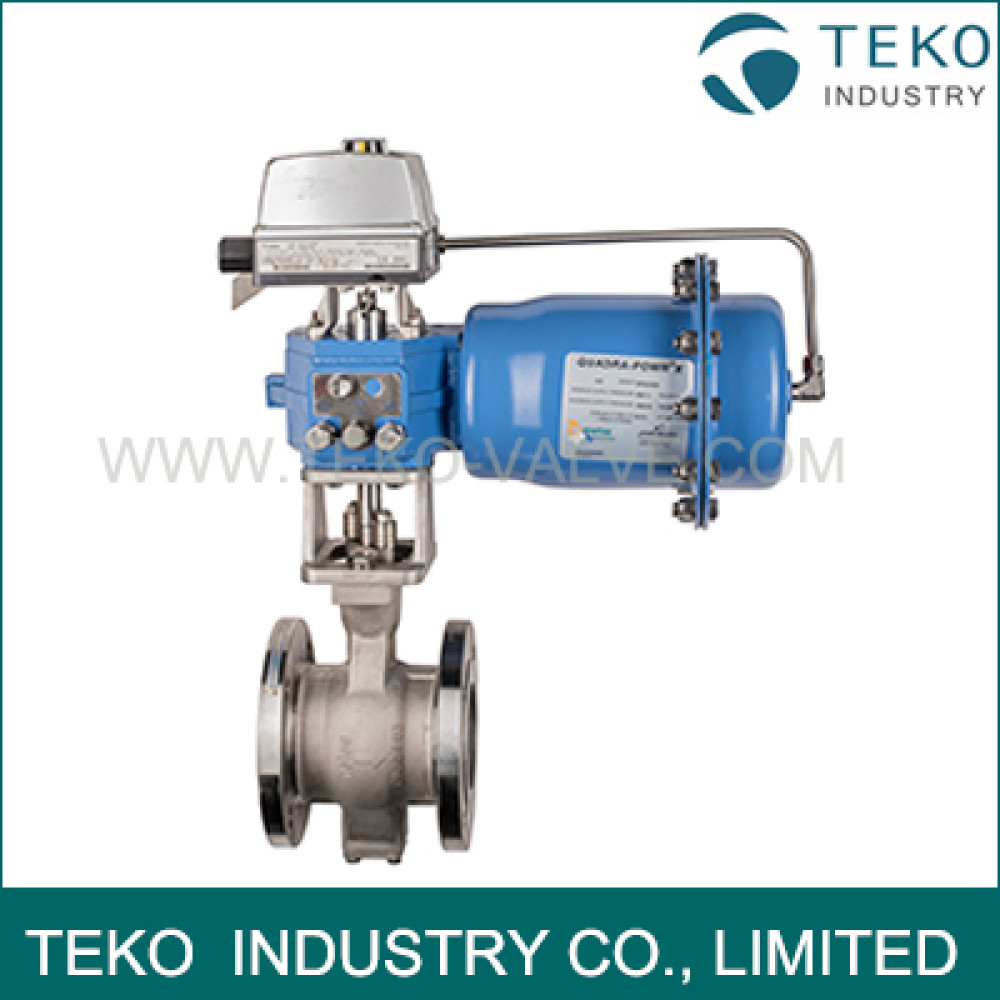 Wafer End Spring Nitride Ball V Shape Ball Segment Control Valve For Slurry