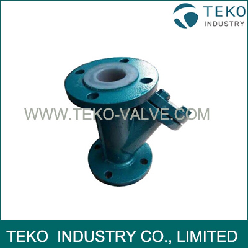 1mm 10mm Mesh Filter PFA PTFE Lined Valves Y Strainer For Chemical