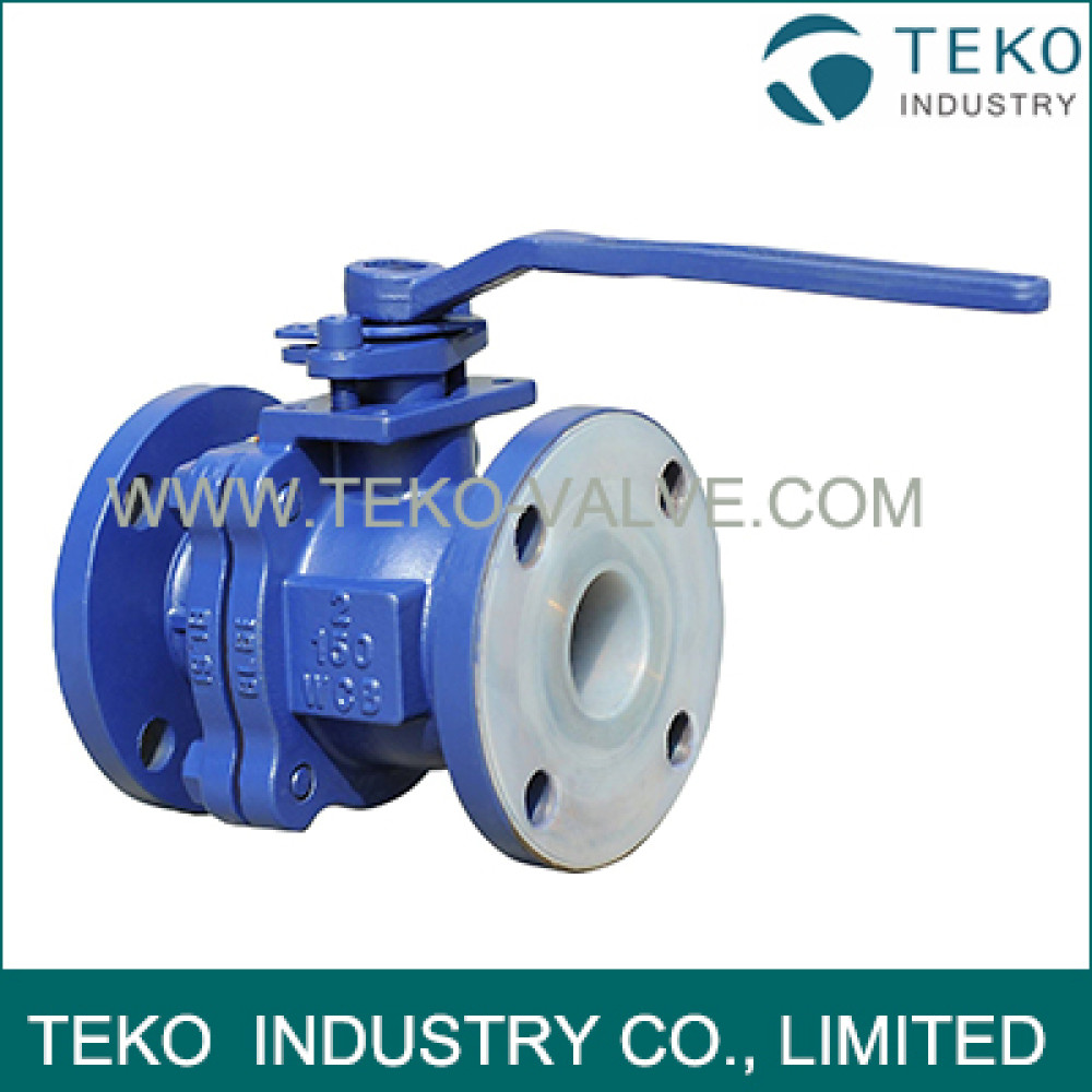 High Performance Teflon Lined Flange End Ball Valve For Chemicals