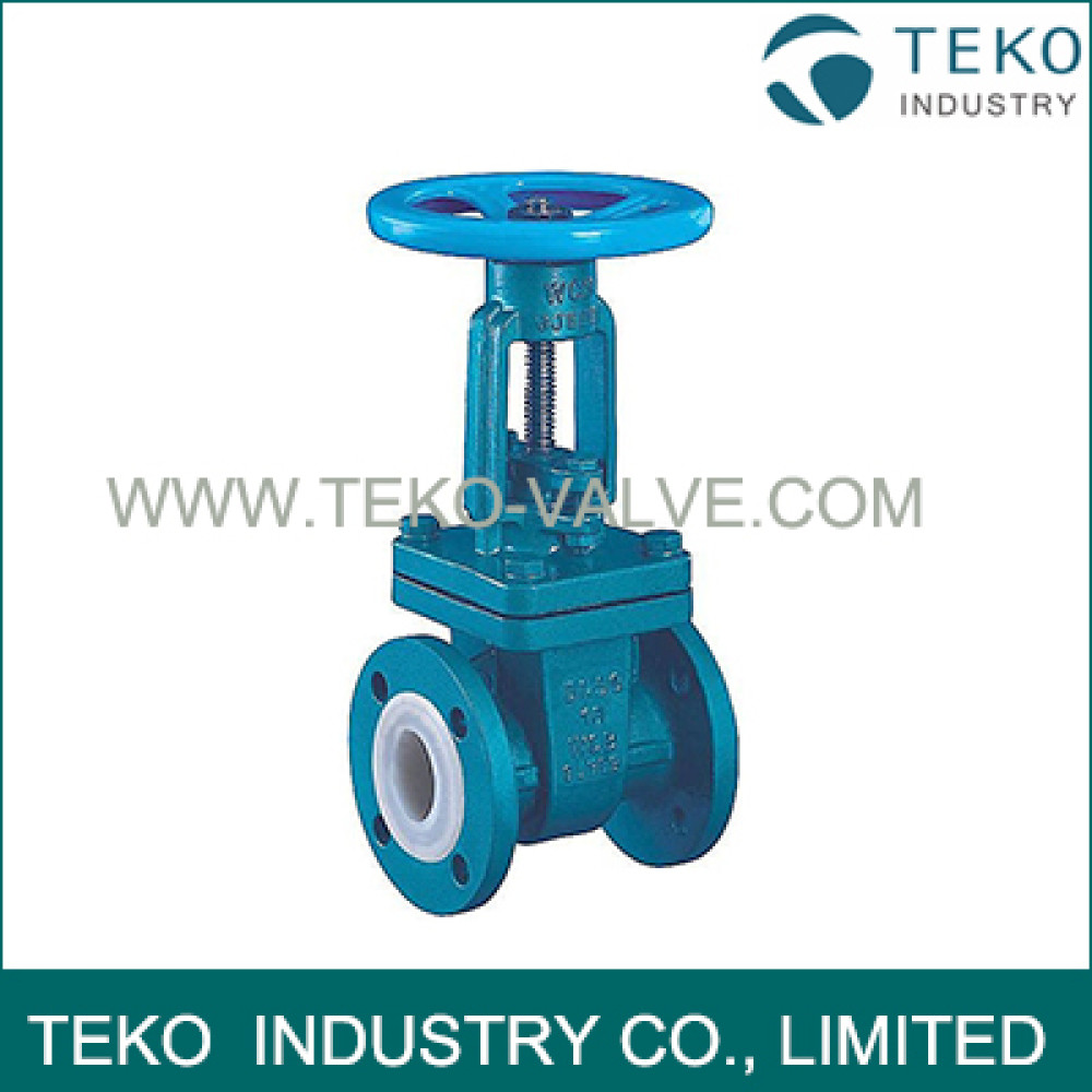 Chemical Resistant PFA PTFE Lined Valves , Rising Stem High Temperature ...