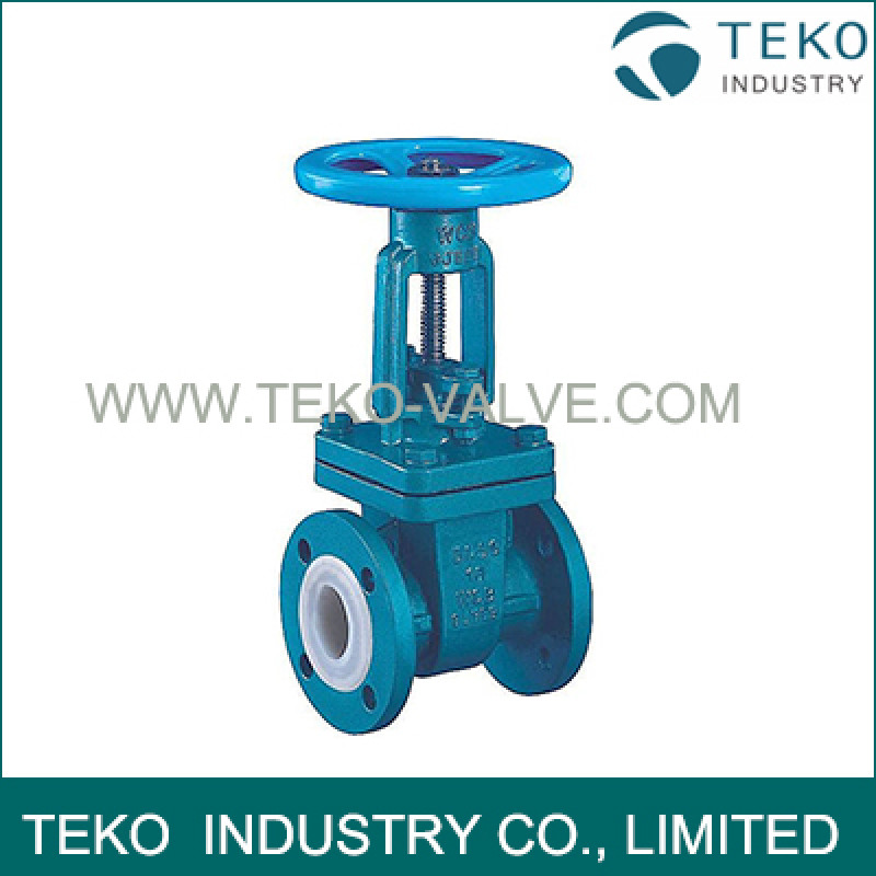 Chemical Resistant PFA PTFE Lined Valves , Rising Stem High Temperature ...